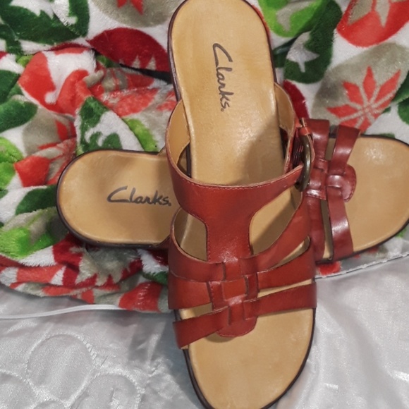 Clarks | Shoes | Clarks Red Sandals | Poshmark
